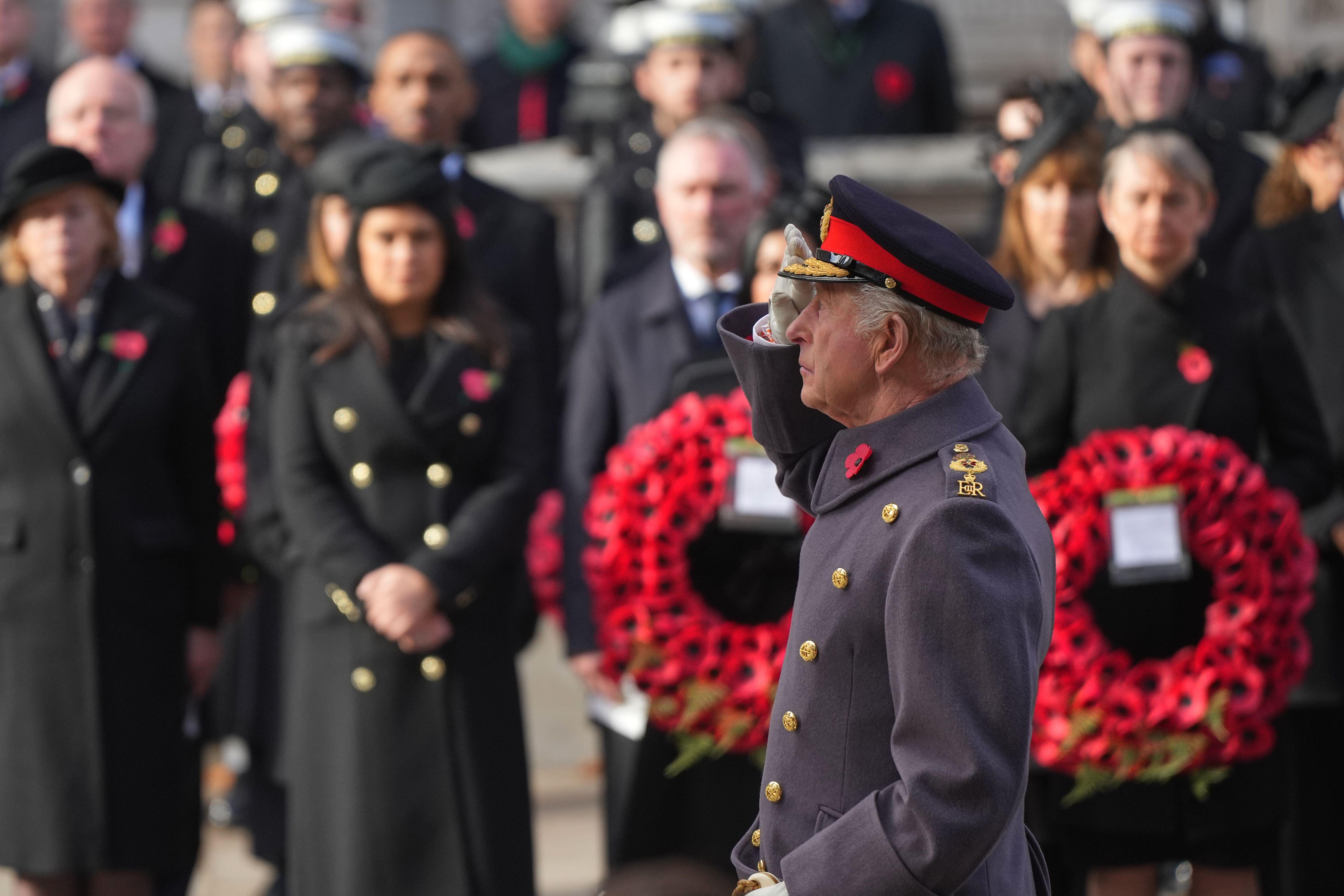 King Charles leads national silence on Remembrance Sunday